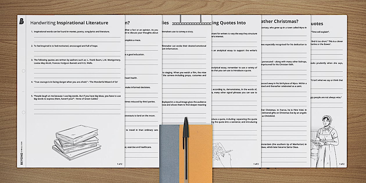 Handwriting For Older Students: English Theme (teacher made)