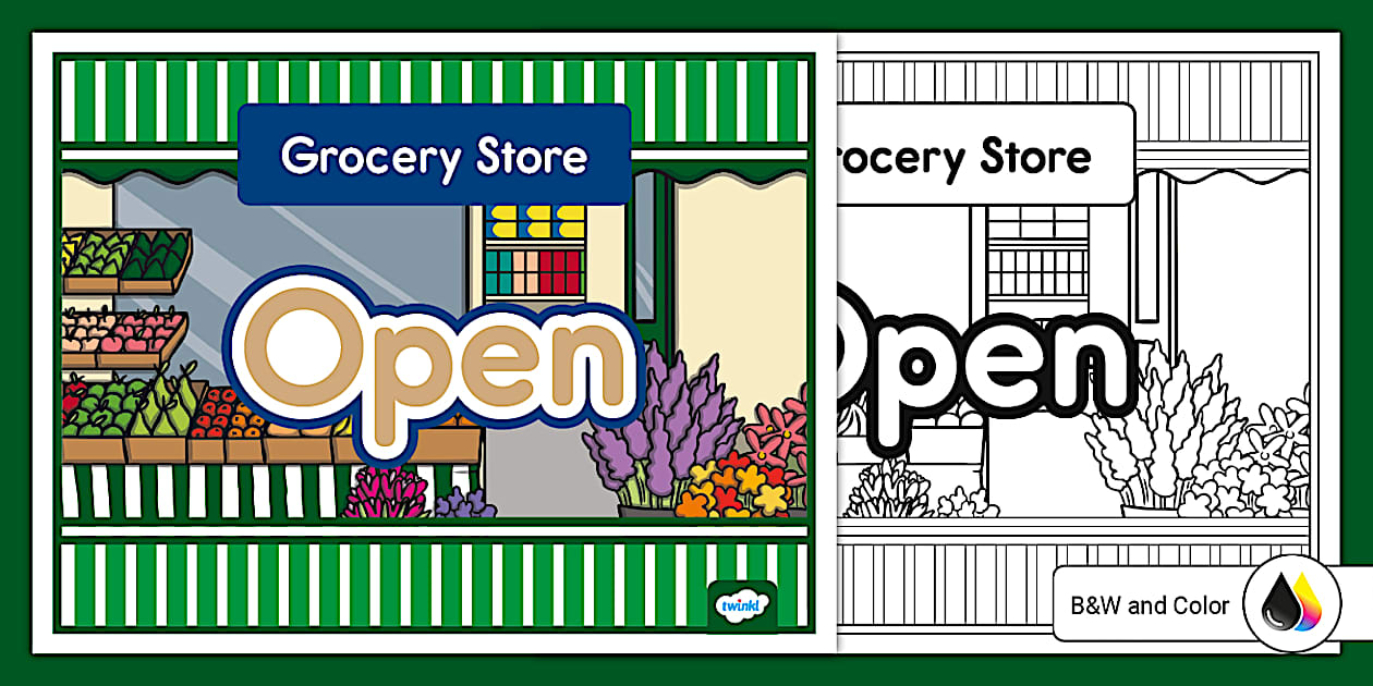 Grocery Store Dramatic Play Open Sign