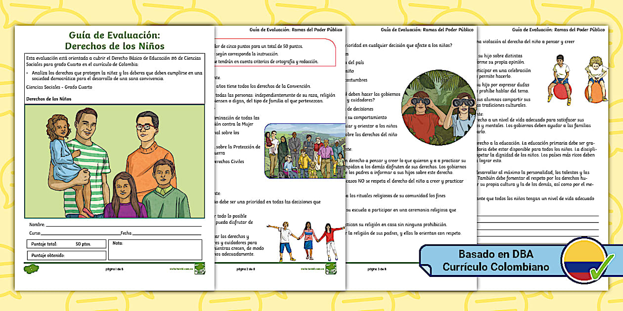 Guía de Evaluación: Derechos de los Niños - Twinkl Colombia
