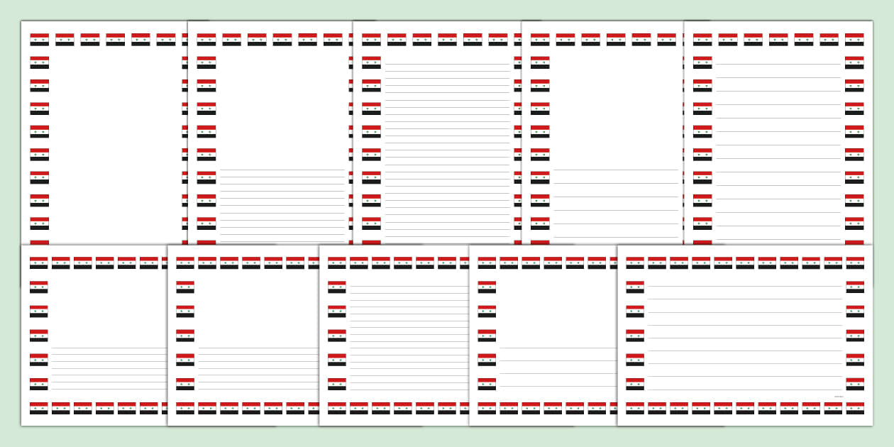 Syria Flag Page Borders - Twinkl - KS1 - KS2 (teacher made)