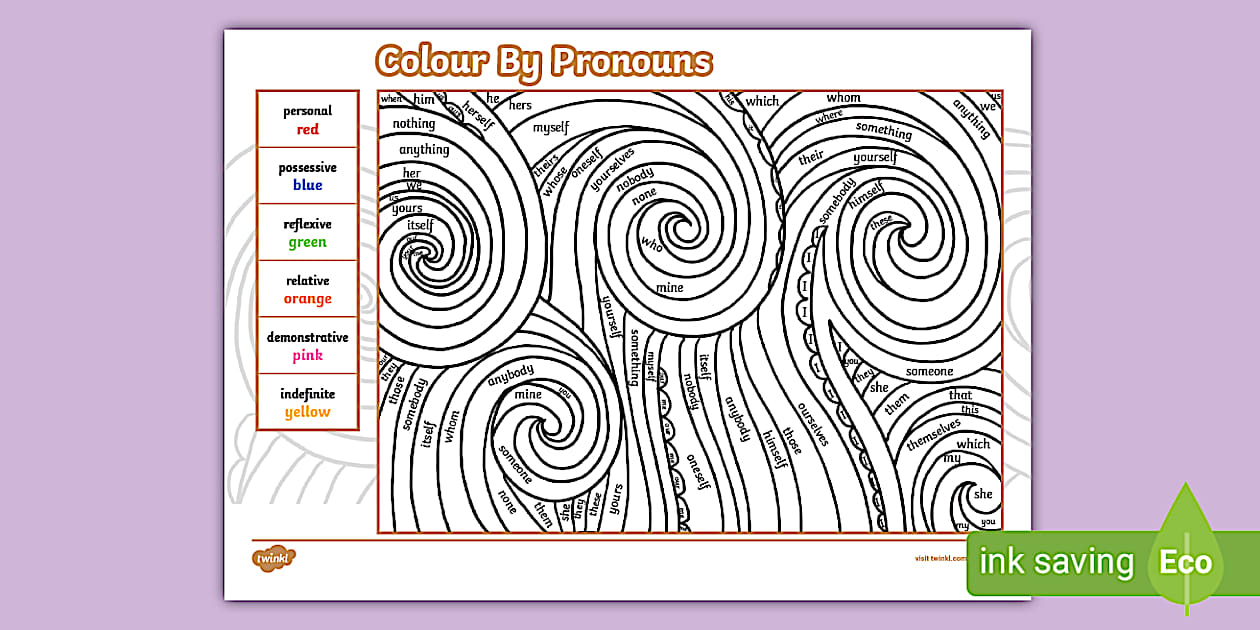 Colour By Pronouns (teacher made) - Twinkl