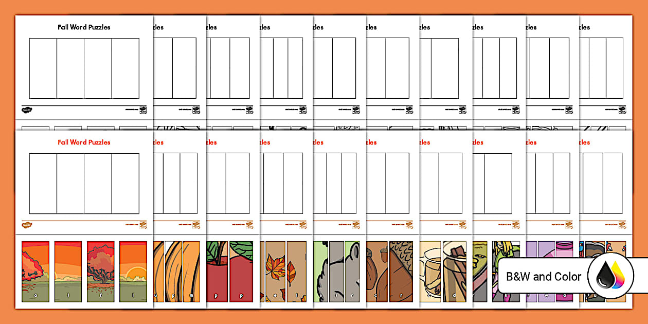 Fall Word Puzzles | Prekindergarten Resource | Twinkl USA