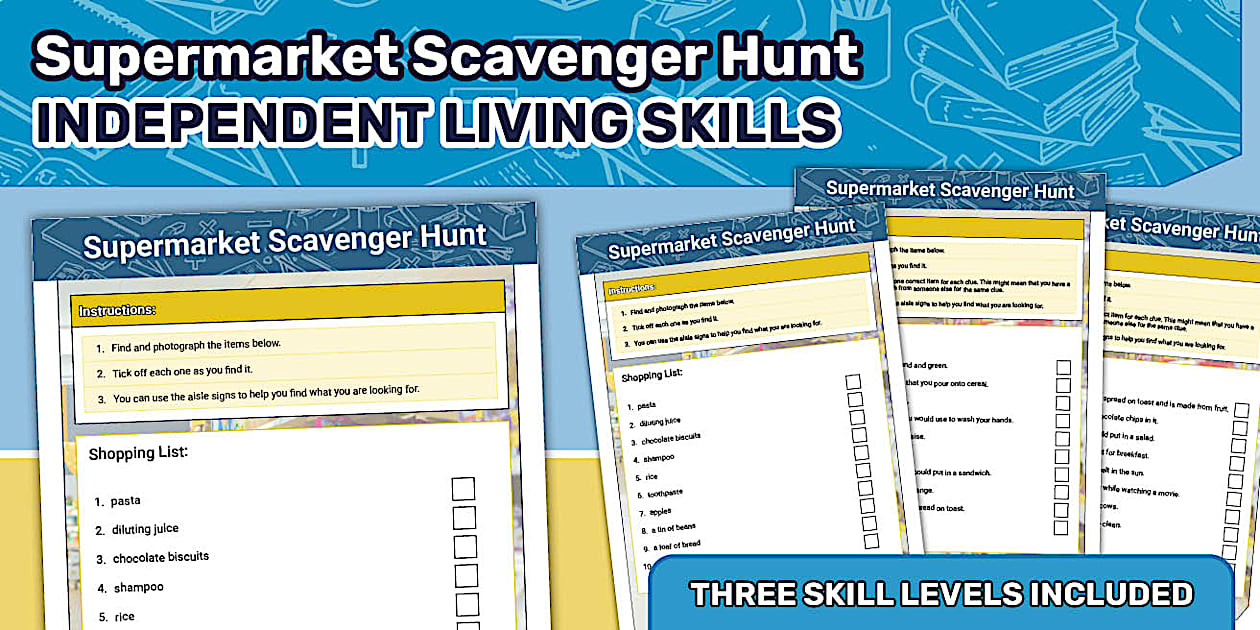 Supermarket Scavenger Hunt Activity