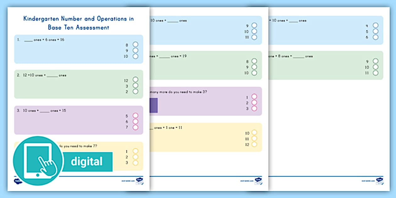 Kindergarten Operations and Algebraic Thinking Assessment