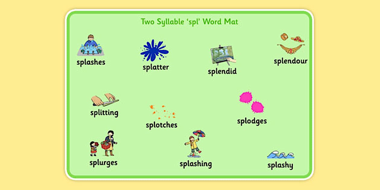 Cursive Two Syllable SPL Word Mat (teacher made) - Twinkl