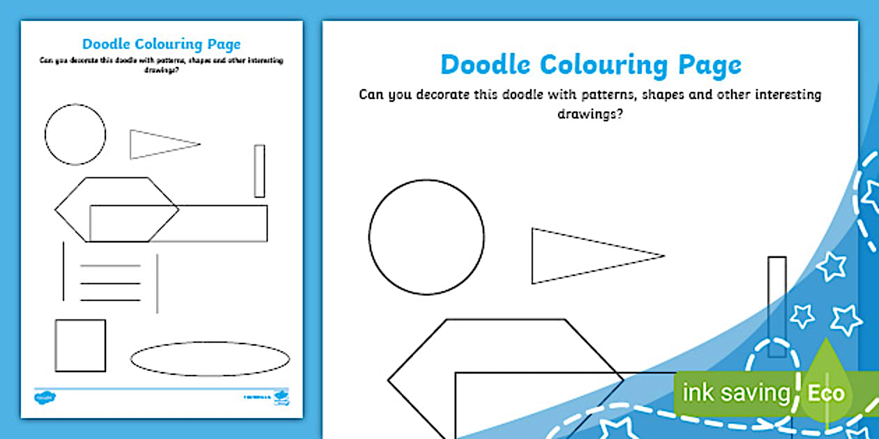 Doodle Colouring Page (teacher made) - Twinkl