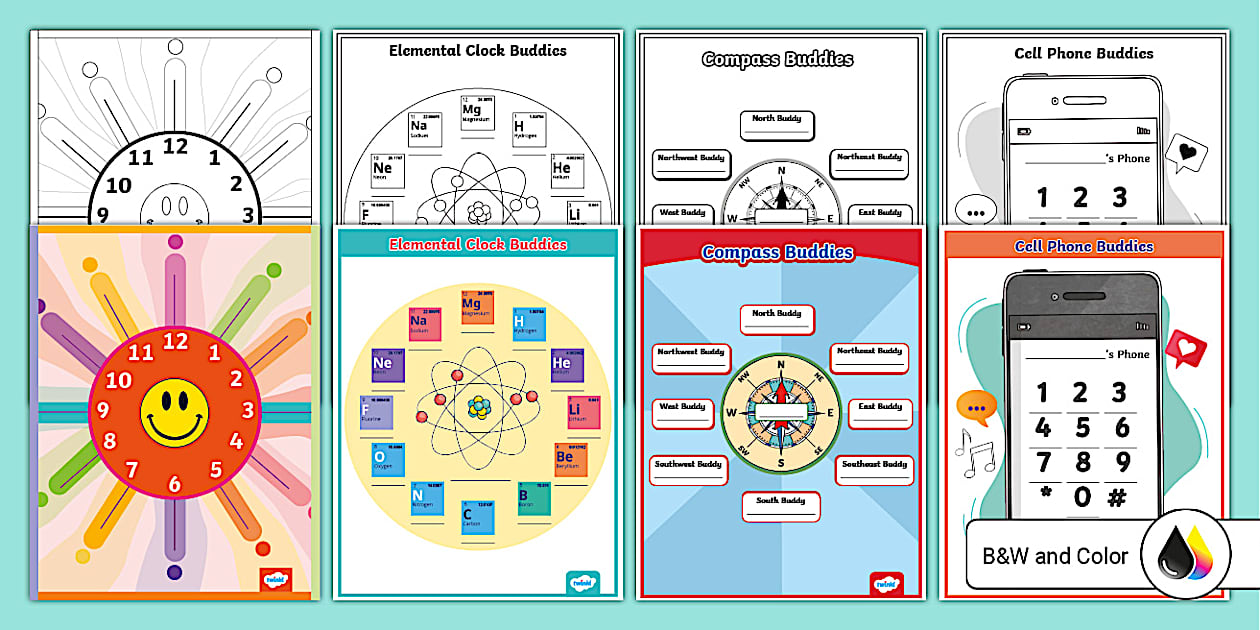 Clock Buddy Poster Pack with a Twist for 6th-8th Grade