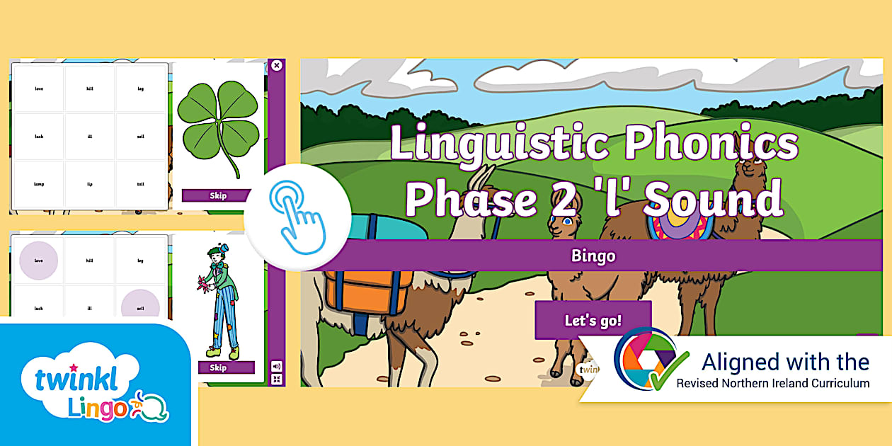 Linguistic Phonics Phase 2 'l' Sound Bingo Game