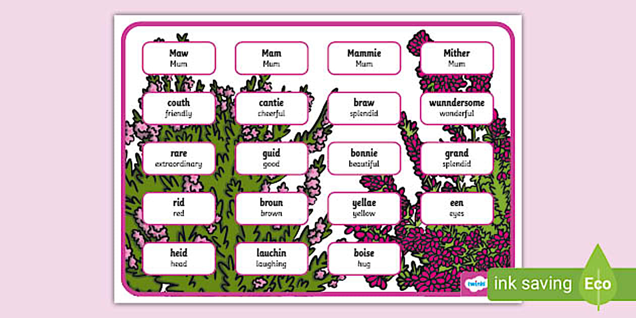 A Scots Language Poem for Mother's Day Word Mat - Twinkl