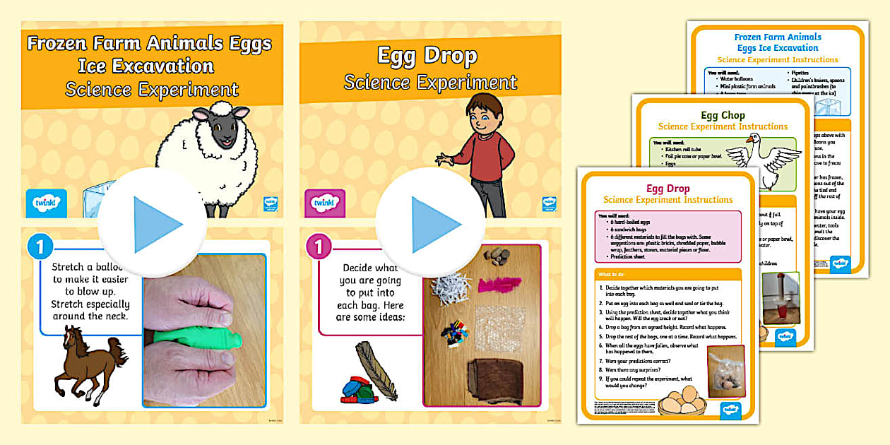 Farmyard Egg Themed Science Experiments Resource Pack