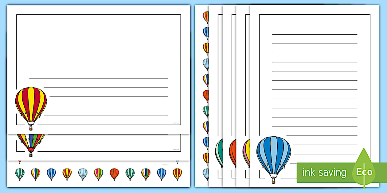 Editable Hot Air Balloon Page Border Pack (professor feito)