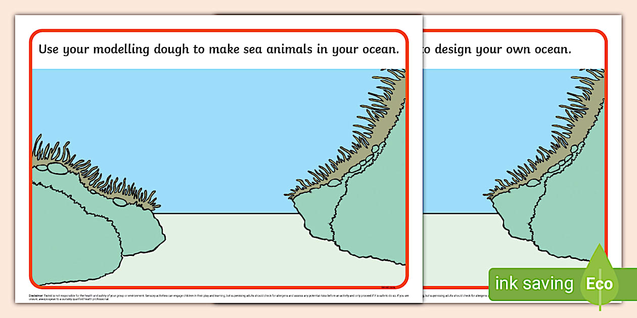 Ocean Scene Modelling Dough Mats (teacher made) - Twinkl