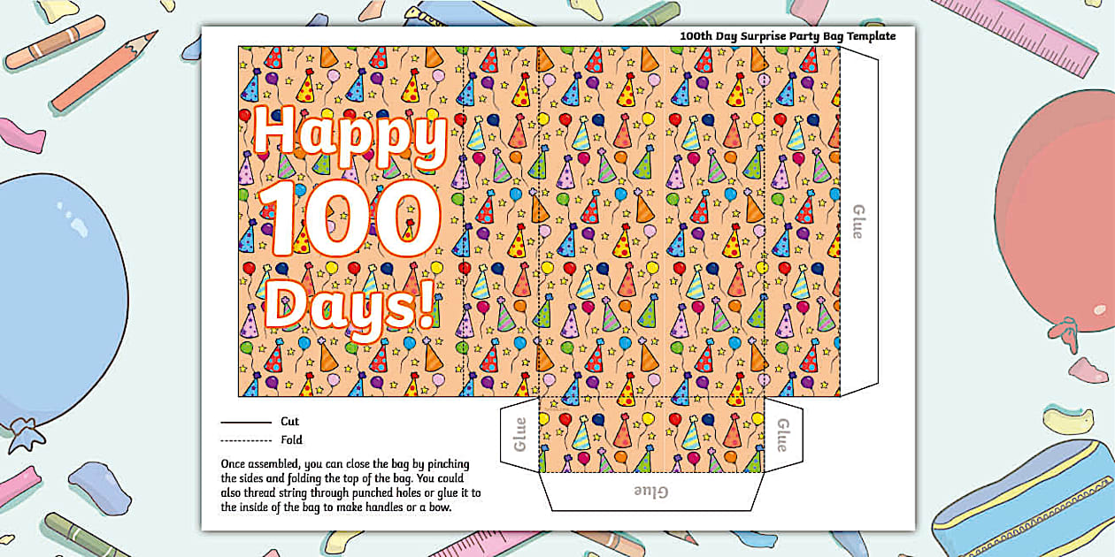 100th Day Surprise – 100 Days Party Bag (teacher made)