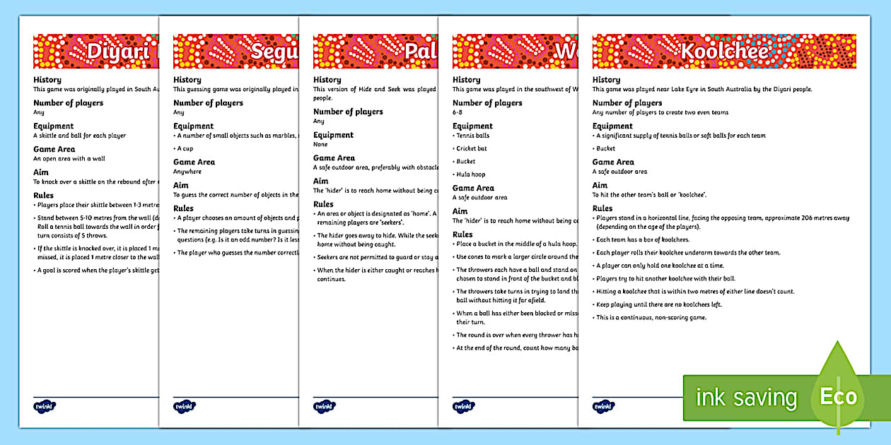 Traditional Aboriginal Australian Games Activity Pack