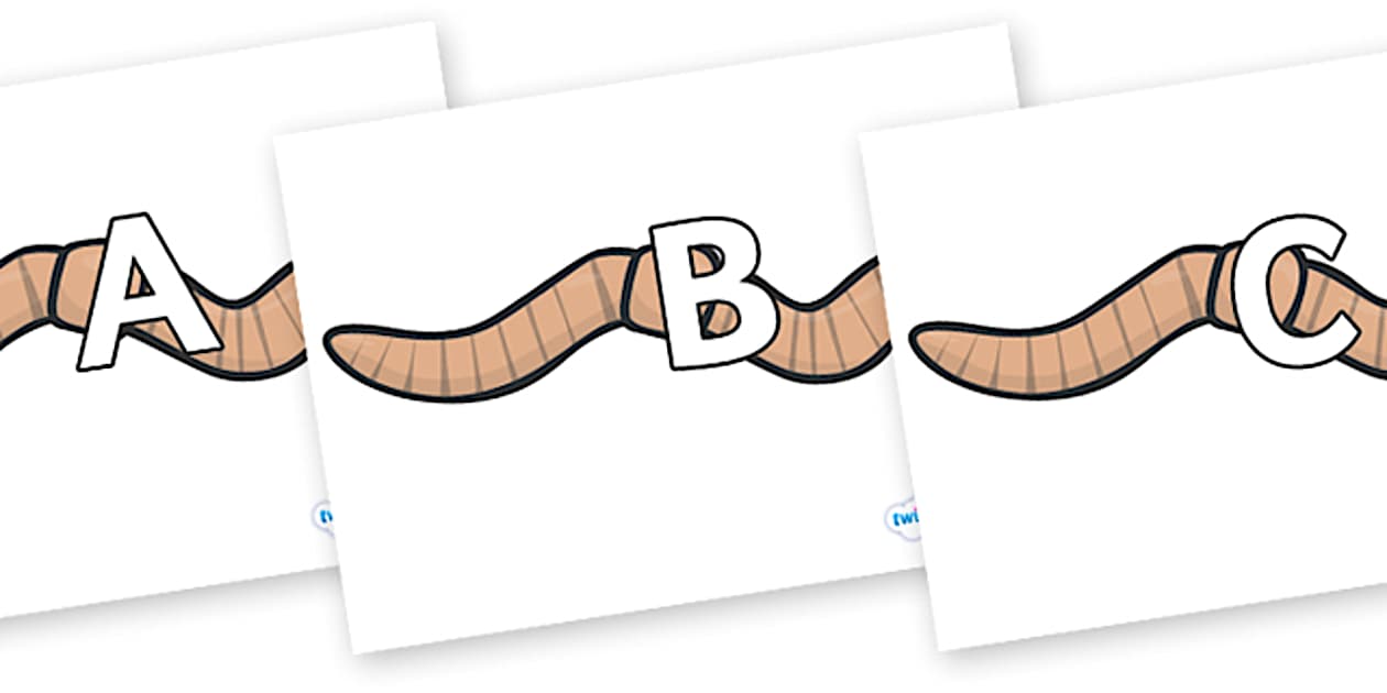 A-Z Alphabet on Worms (teacher made) - Twinkl