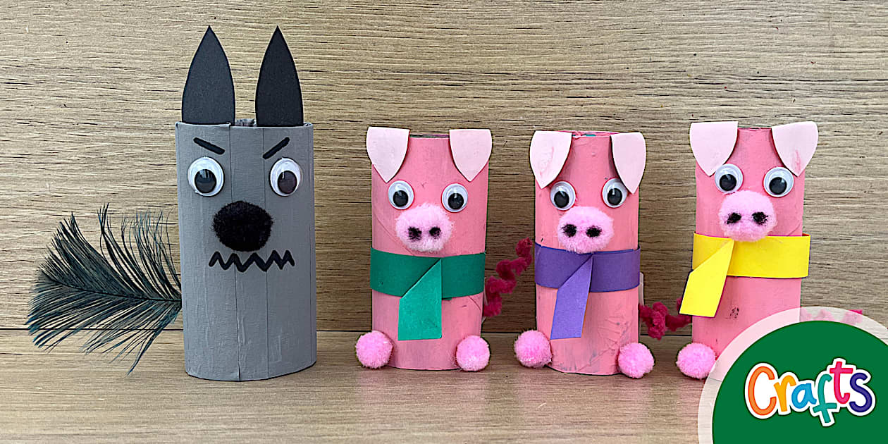 Three Little Pigs Cardboard Tube Craft