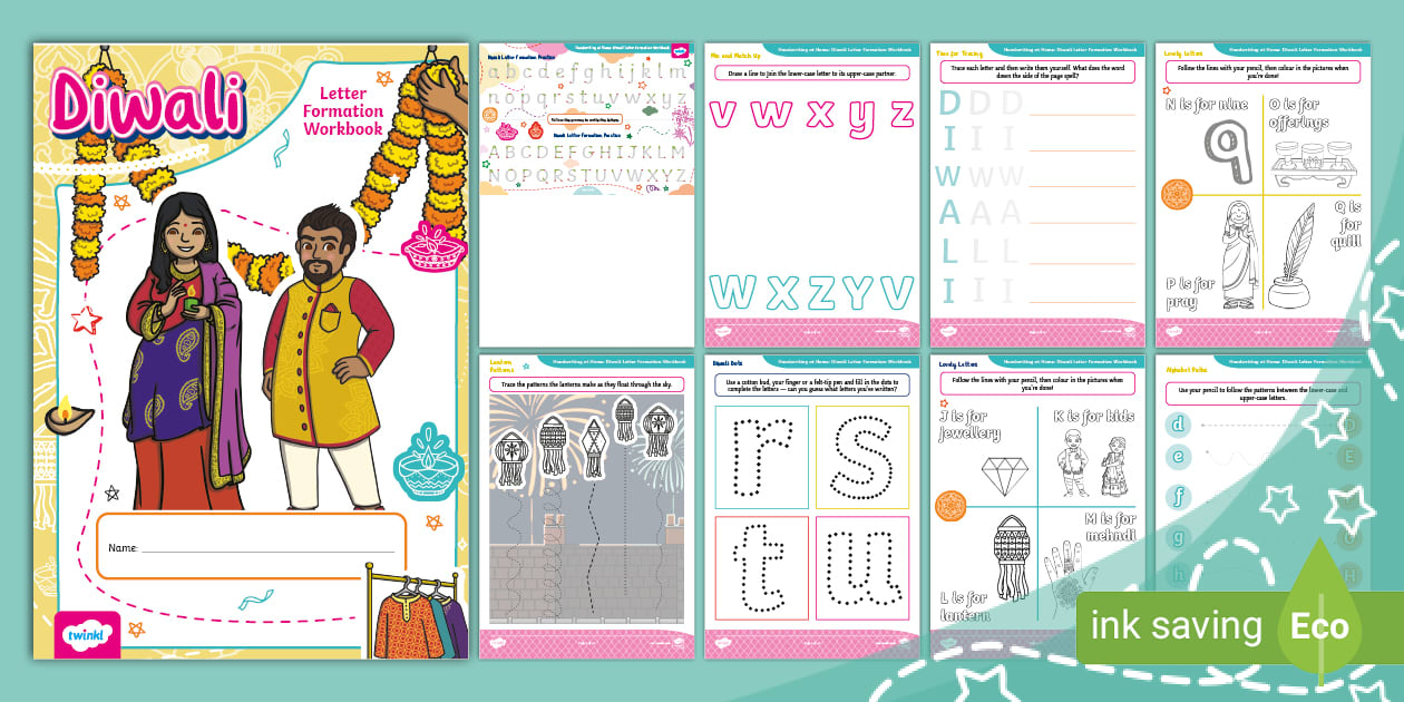 Handwriting at Home: Diwali Letter Formation Workbook