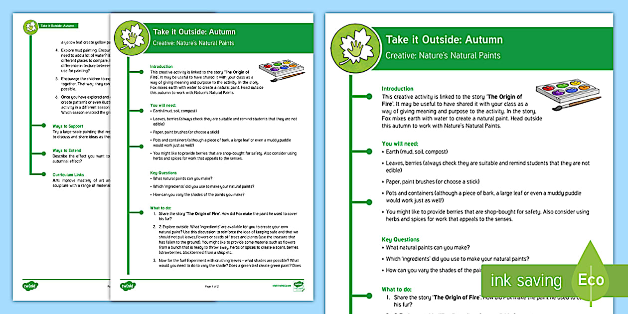 Take it Outside: Autumn Creative | Autumn Art Activities KS2