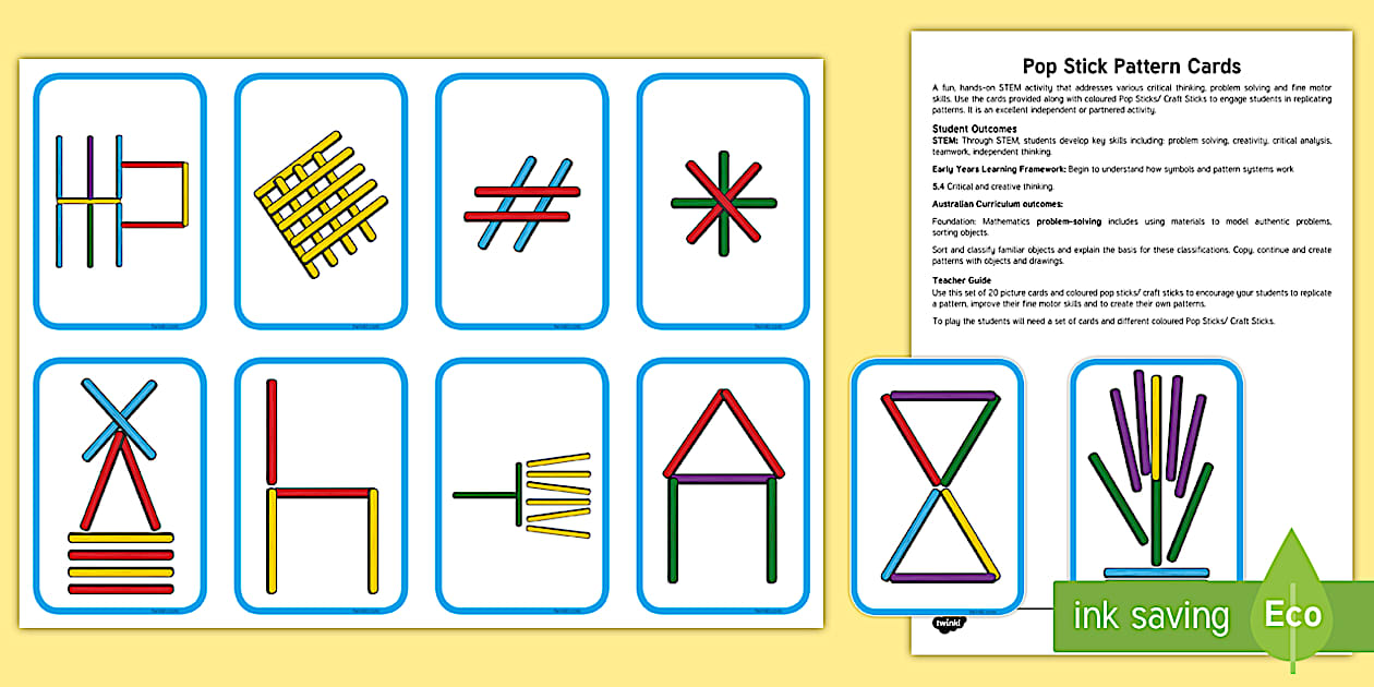 Popsicle Stick Template Activity for EYLF Students | Twinkl
