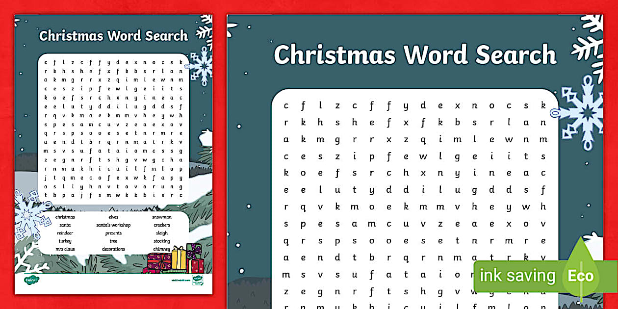 Christmas Word Search - Twinkl