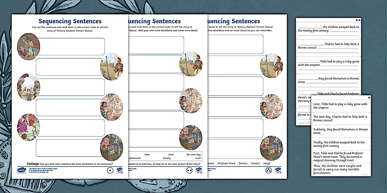 KS2 Sequencing Sentences Differentiated Worksheets (Ancient Romans Story