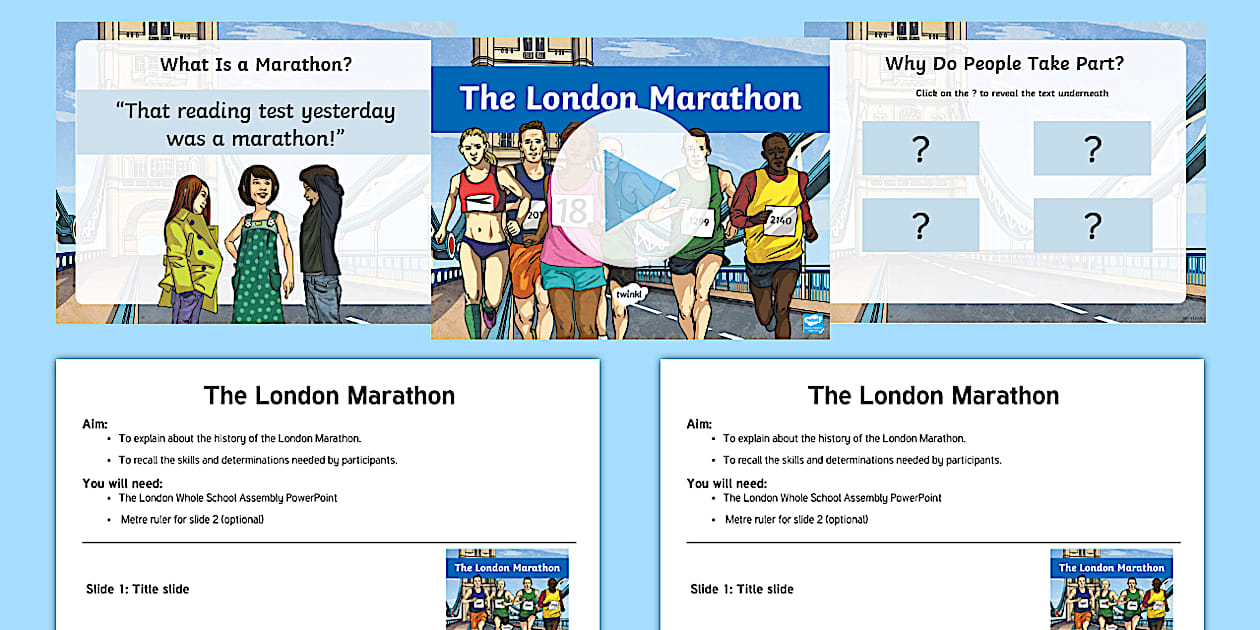 Whole School London Marathon Assembly Pack (teacher made)