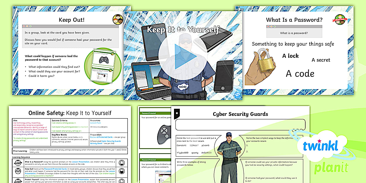 Computing: Online Safety: Keep It to Yourself Year 3 Lesson Pack 3