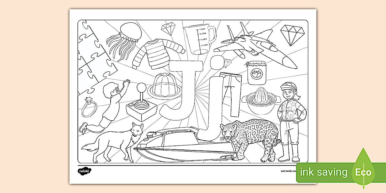 J Sound Loaded Colouring Sheet (teacher made) - Twinkl