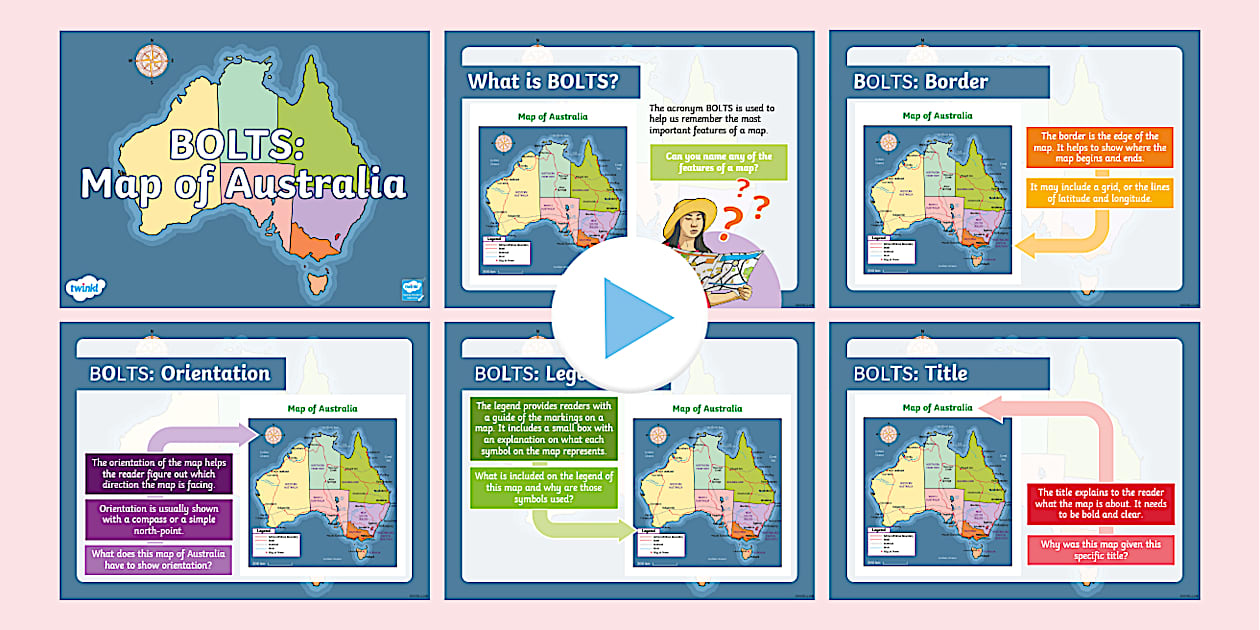 BOLTS: Map of Australia PowerPoint - Year 4 HASS - Twinkl