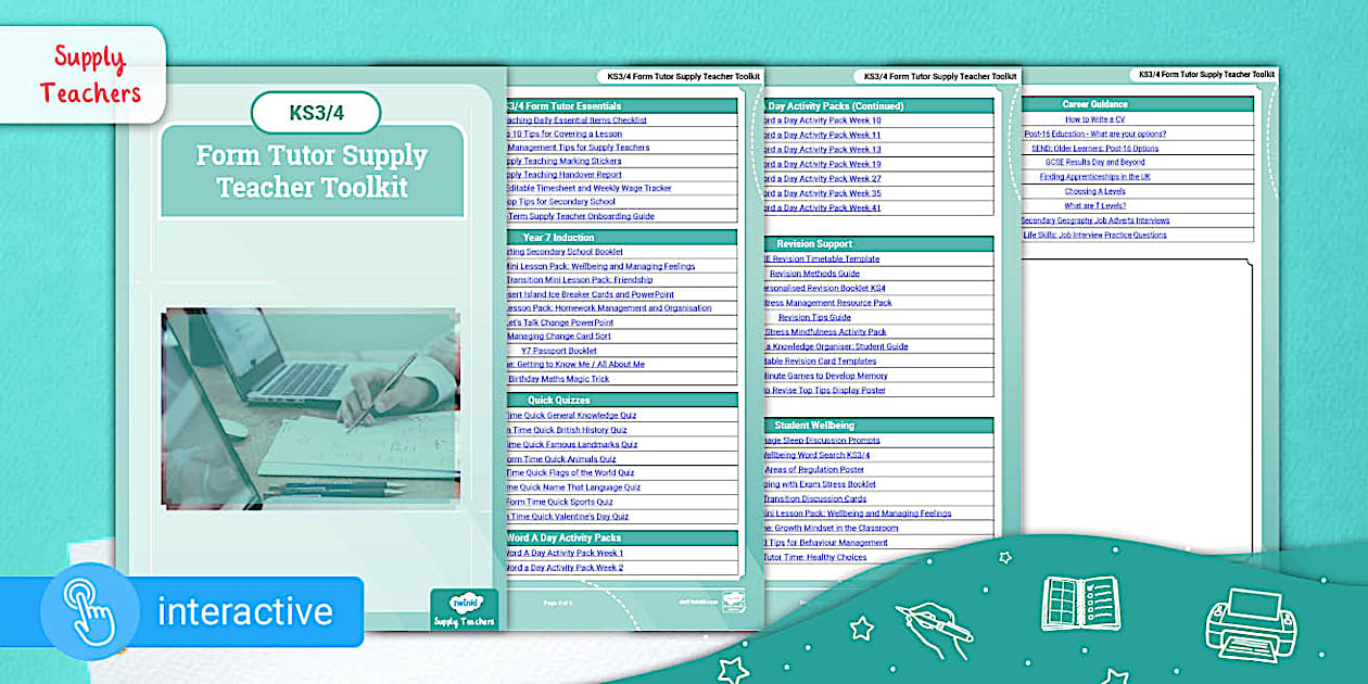 KS3/4 Form Tutor Supply Teacher Toolkit (Teacher-Made)