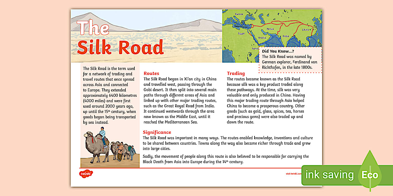 The Silk Road Fact File - KS2 - History - Civilisations