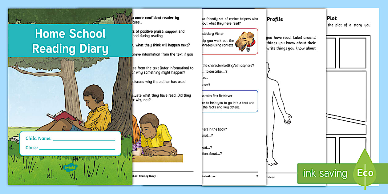 Editable Y5/Y6 Home School Reading Diary (teacher made)