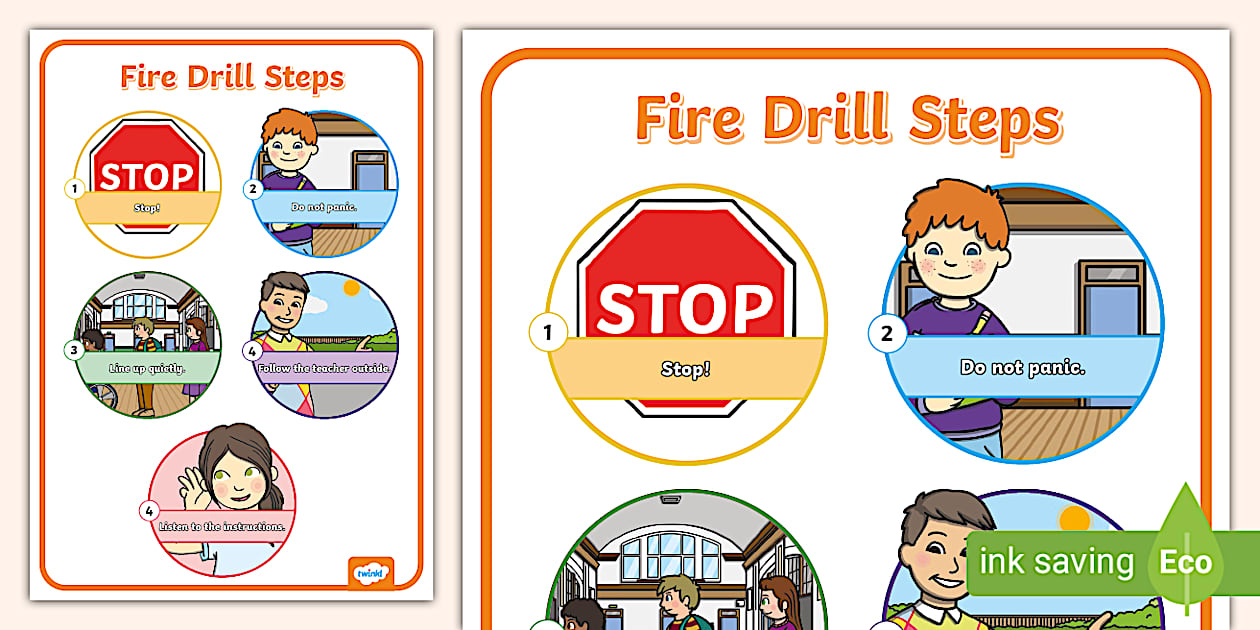 Editable Fire Drill A4 Display Poster (teacher made)