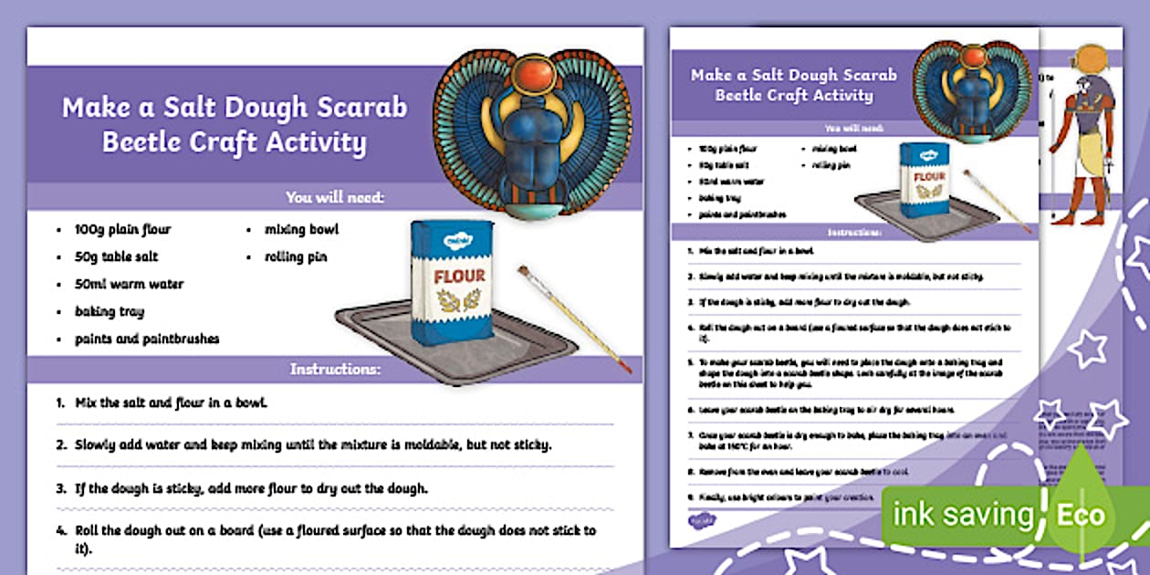 Make a Salt Dough Scarab Beetle Craft Activity (Ages 7 - 11)