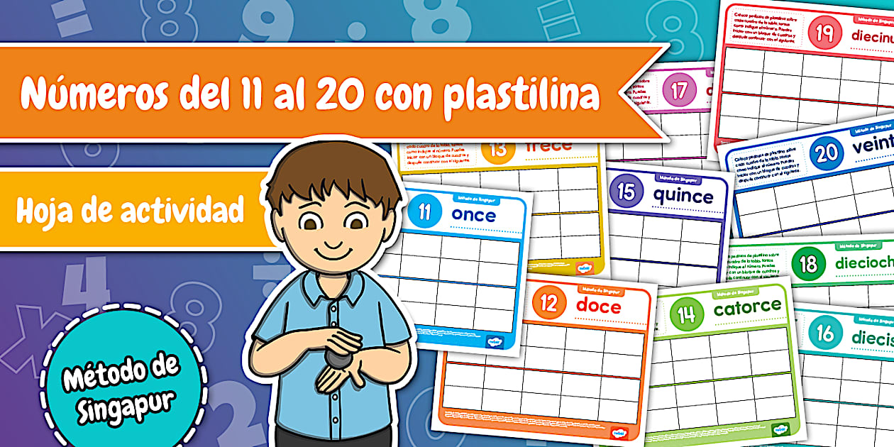 Números con plastilina del 11 al 20