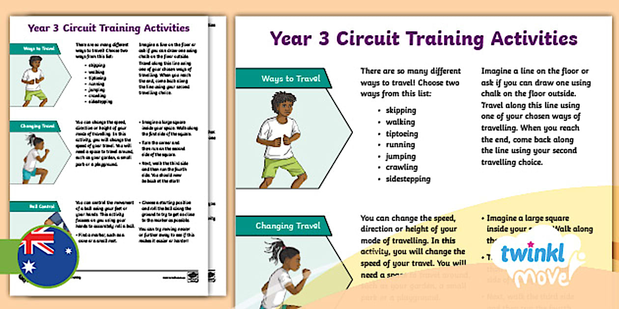 Circuit Training PE | Full-body | At Home Tasks Sheet | Y3