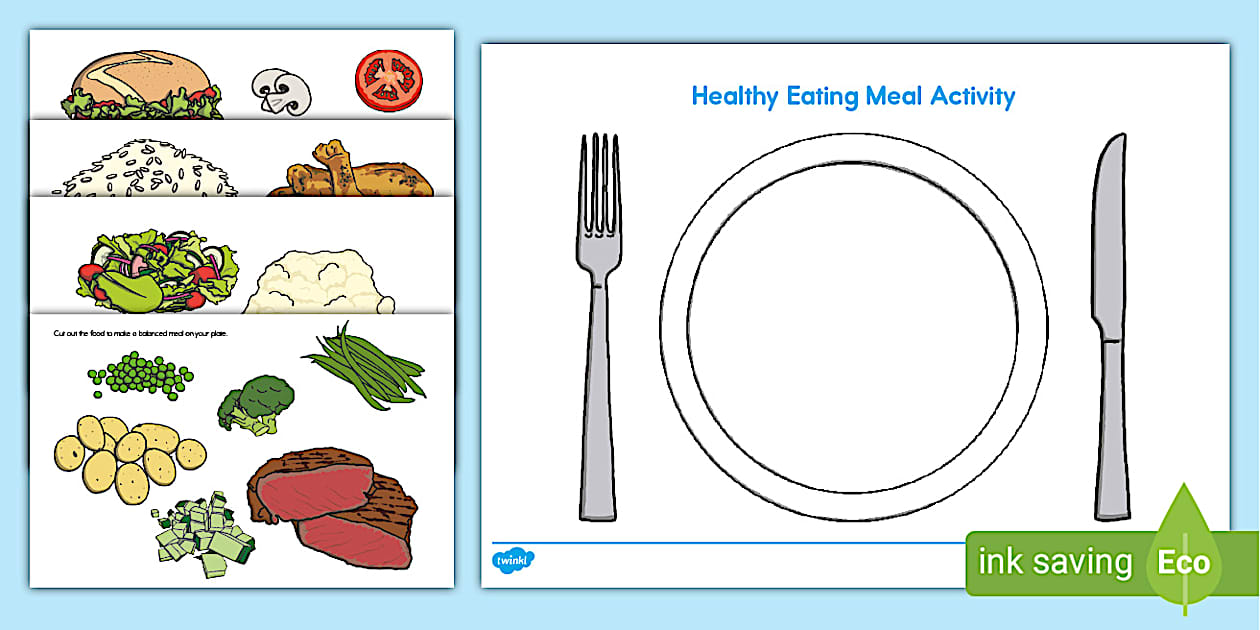 Healthy Eating Meal Worksheet (teacher made) - Twinkl