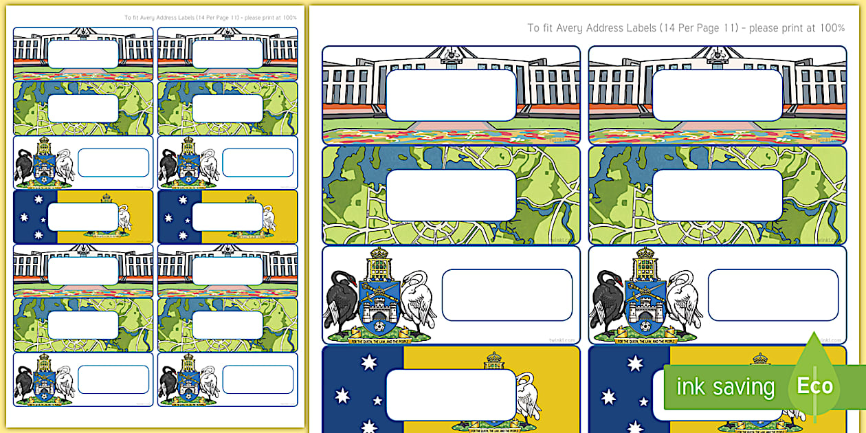 Editable Canberra Student Excursion Labels (teacher made)