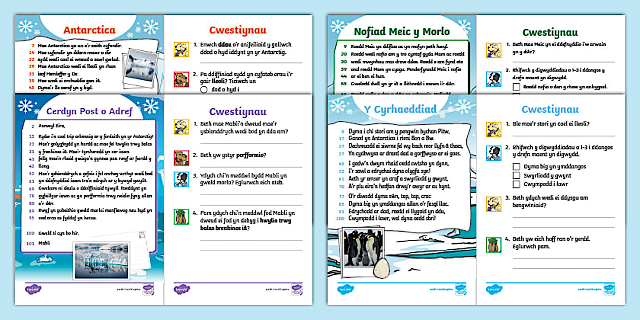 Pecyn: Y Cyfan am Antarctica - Stori Munud (professor feito)