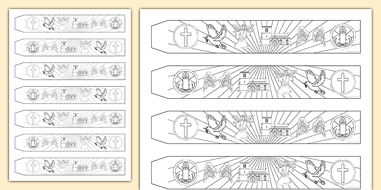 Christianity Symbols Colouring Paper Chains (Teacher-Made)