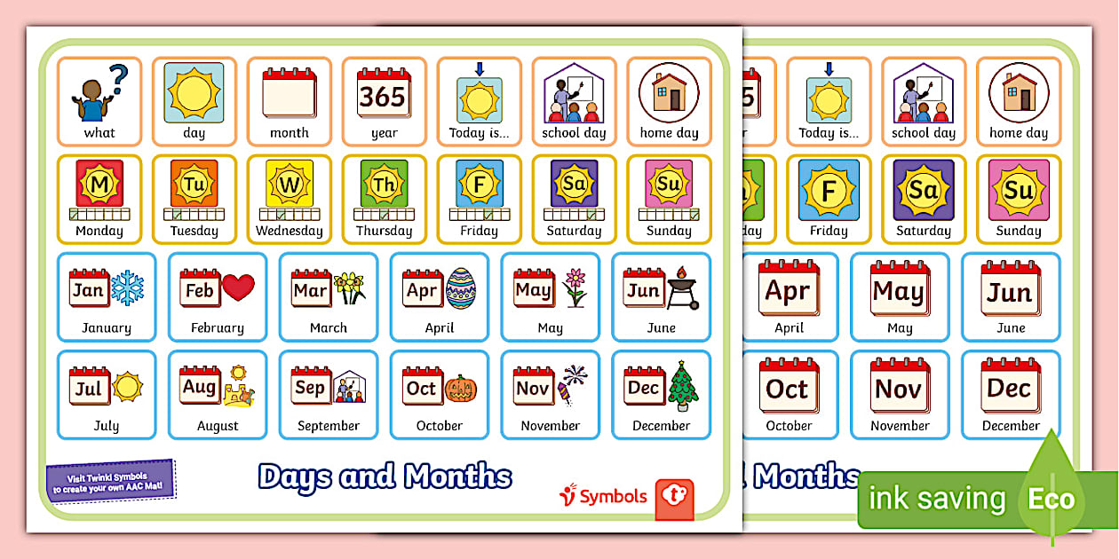 Twinkl Symbols: Calendar AAC Mat (teacher made) - Twinkl