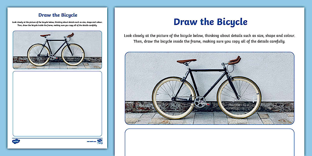 Bicycle Drawing Activity (teacher made) - Twinkl