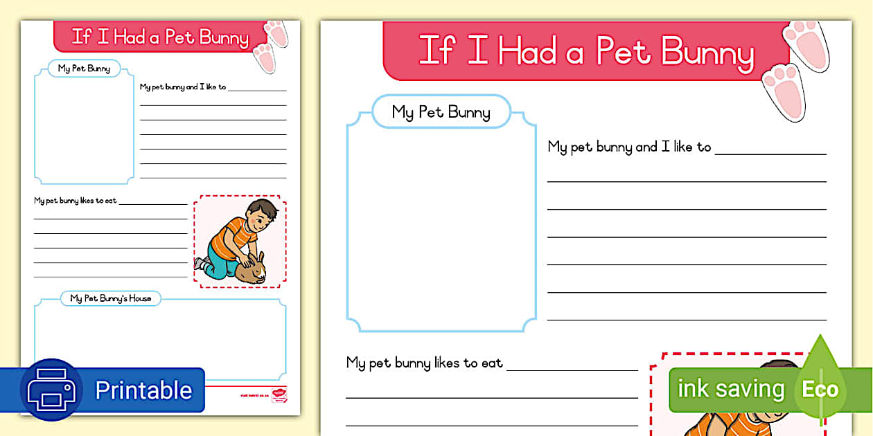 If I had a Pet Bunny Writing Activity - South Africa