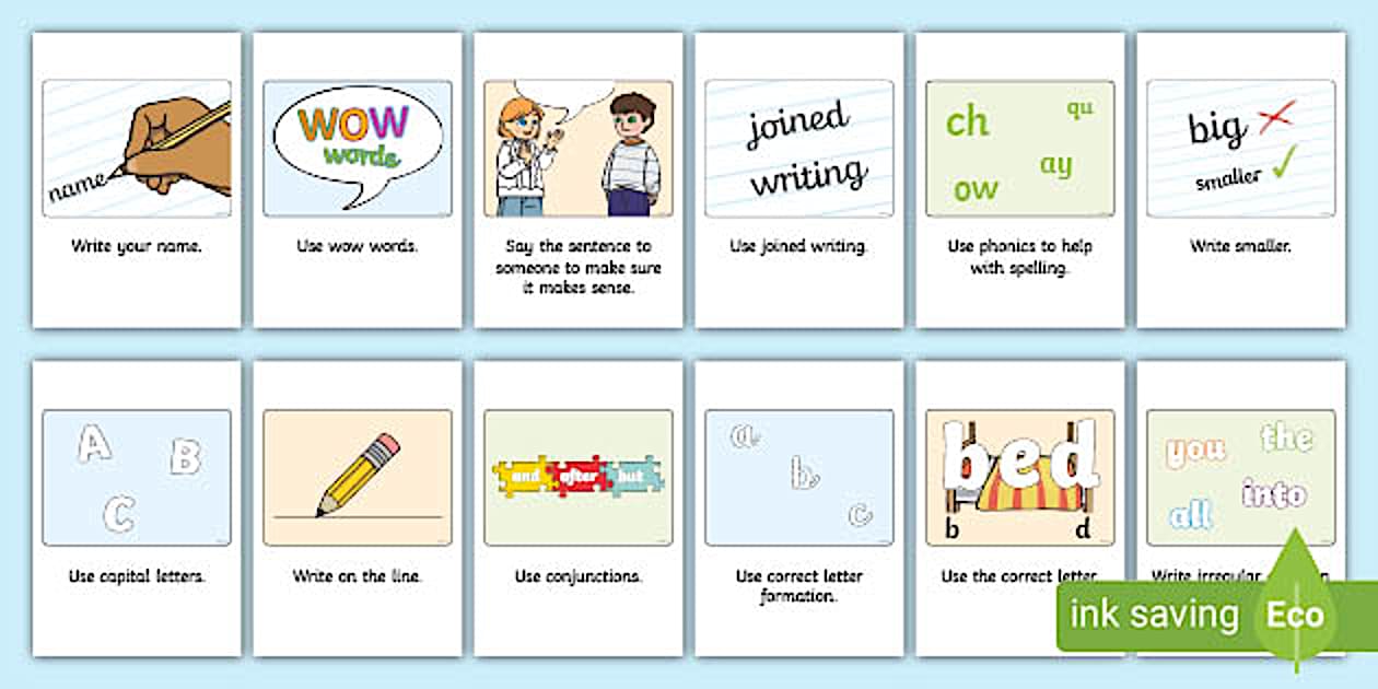 Writing Target Large Cards (Teacher-Made) - Twinkl