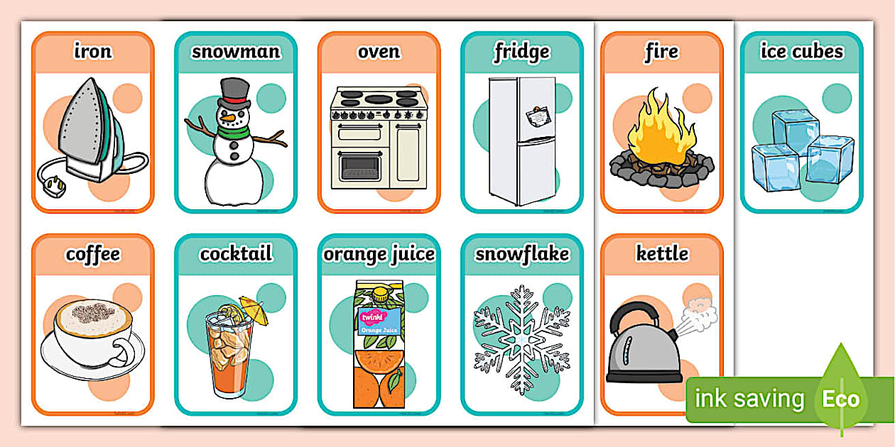 Editable Temperature Flash Cards (teacher made) - Twinkl