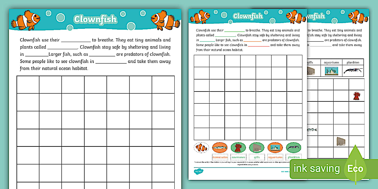 Help the Clownfish STEM Coding Algorithm Activity - Twinkl