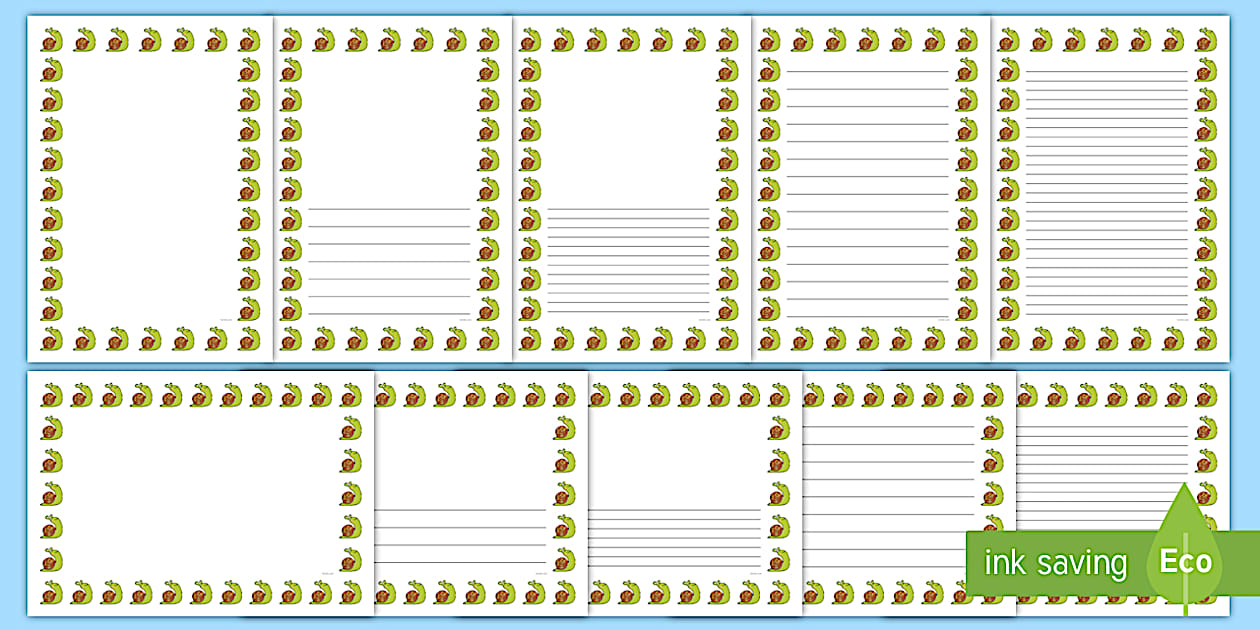 Editable Snail Full Page Borders (l'enseignant a fait)