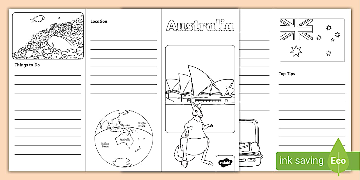 KS1 Australia Leaflet Template