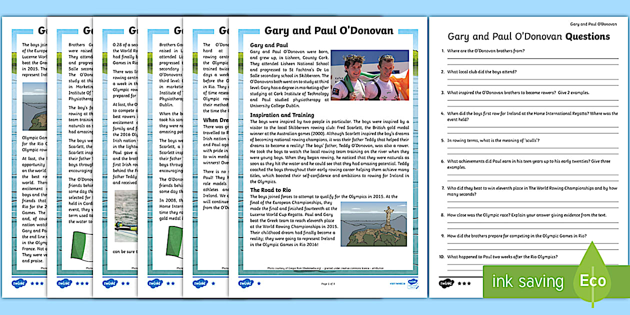 Lower Ability Paul and Gary O'Donovan Differentiated Reading Comprehension