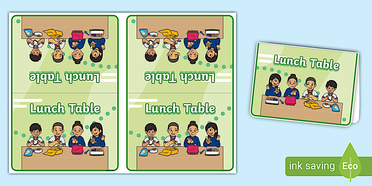 Lunch Table Folded Table Sign (teacher made) - Twinkl
